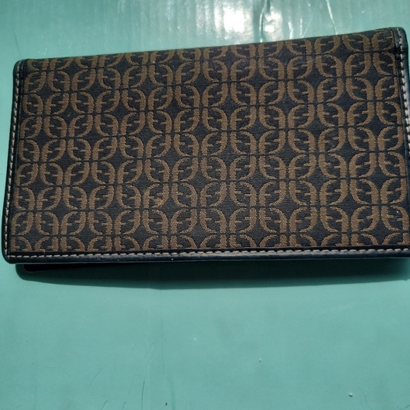 Fossil | Bags | Fossil Signature Logo Checkbook Wallet Brown | Poshmark